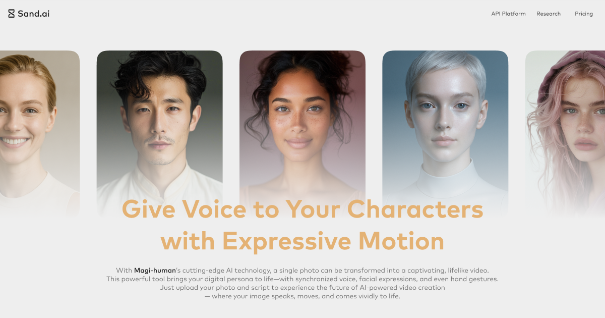 Create Realistic Avatars with Magi-Human AI Video Tool | Sand.ai